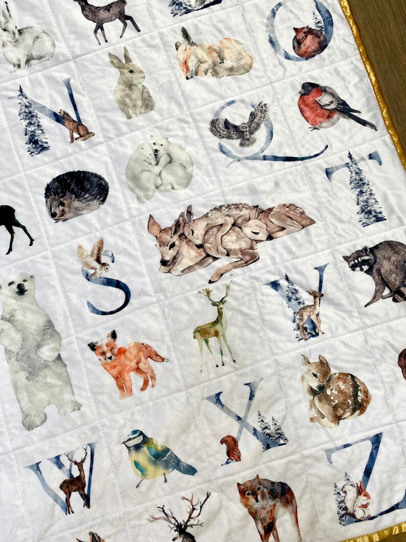 Winter Forest Woodland Animals Baby Quilt Enchanted Forest - Etsy