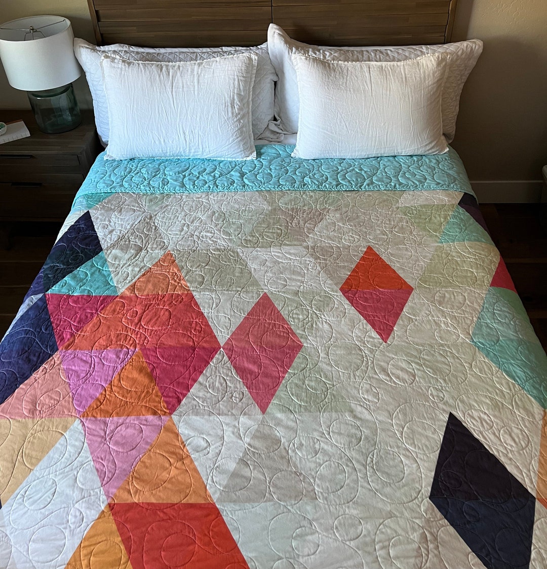 Queen Size Handmade Triangle Quilt - Etsy