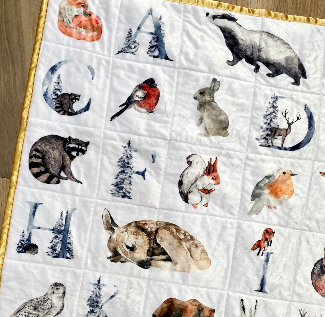 Winter Forest Woodland Animals Baby Quilt Enchanted Forest - Etsy