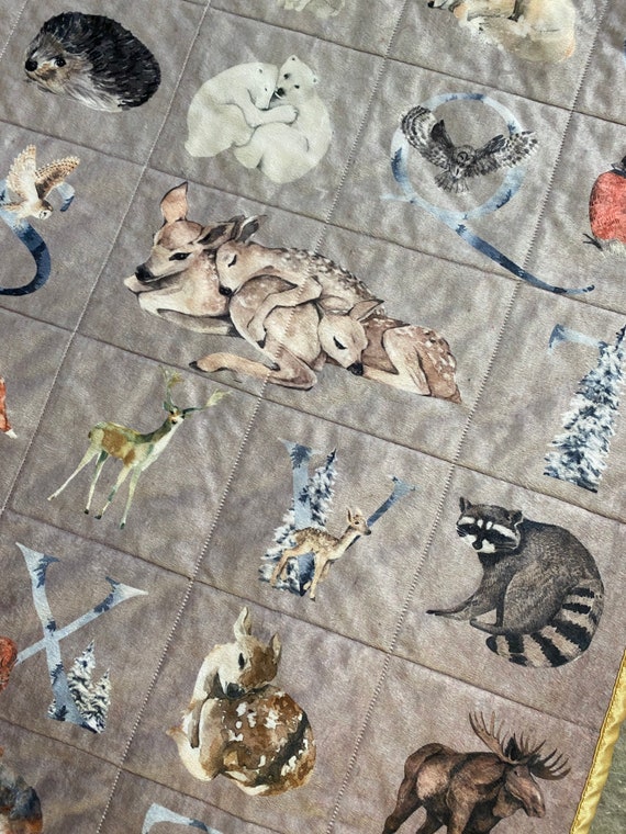 Winter Forest Woodland Animals Baby Quilt Enchanted Forest | Etsy