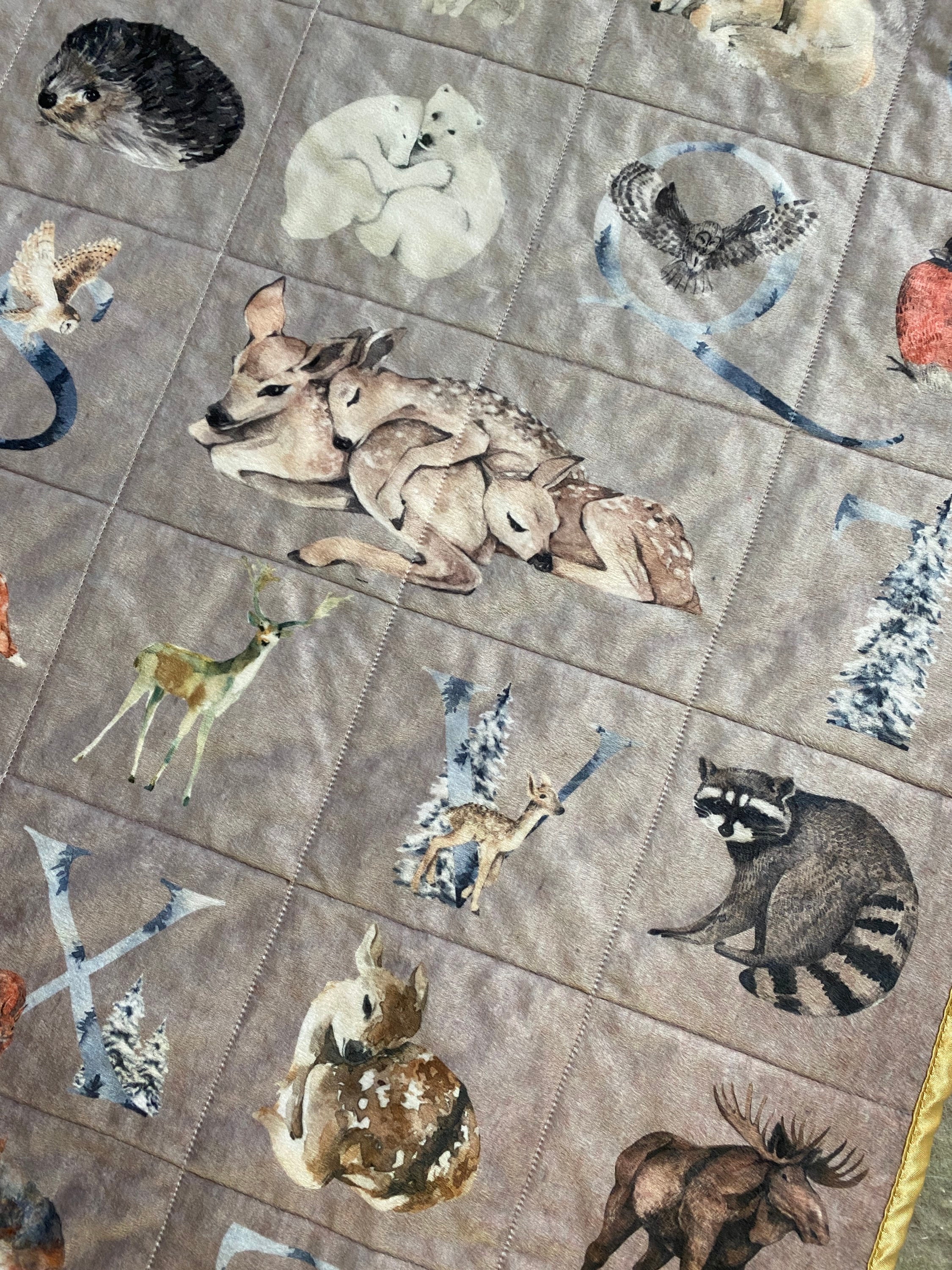 Winter Forest Woodland Animals Baby Quilt Enchanted Forest | Etsy