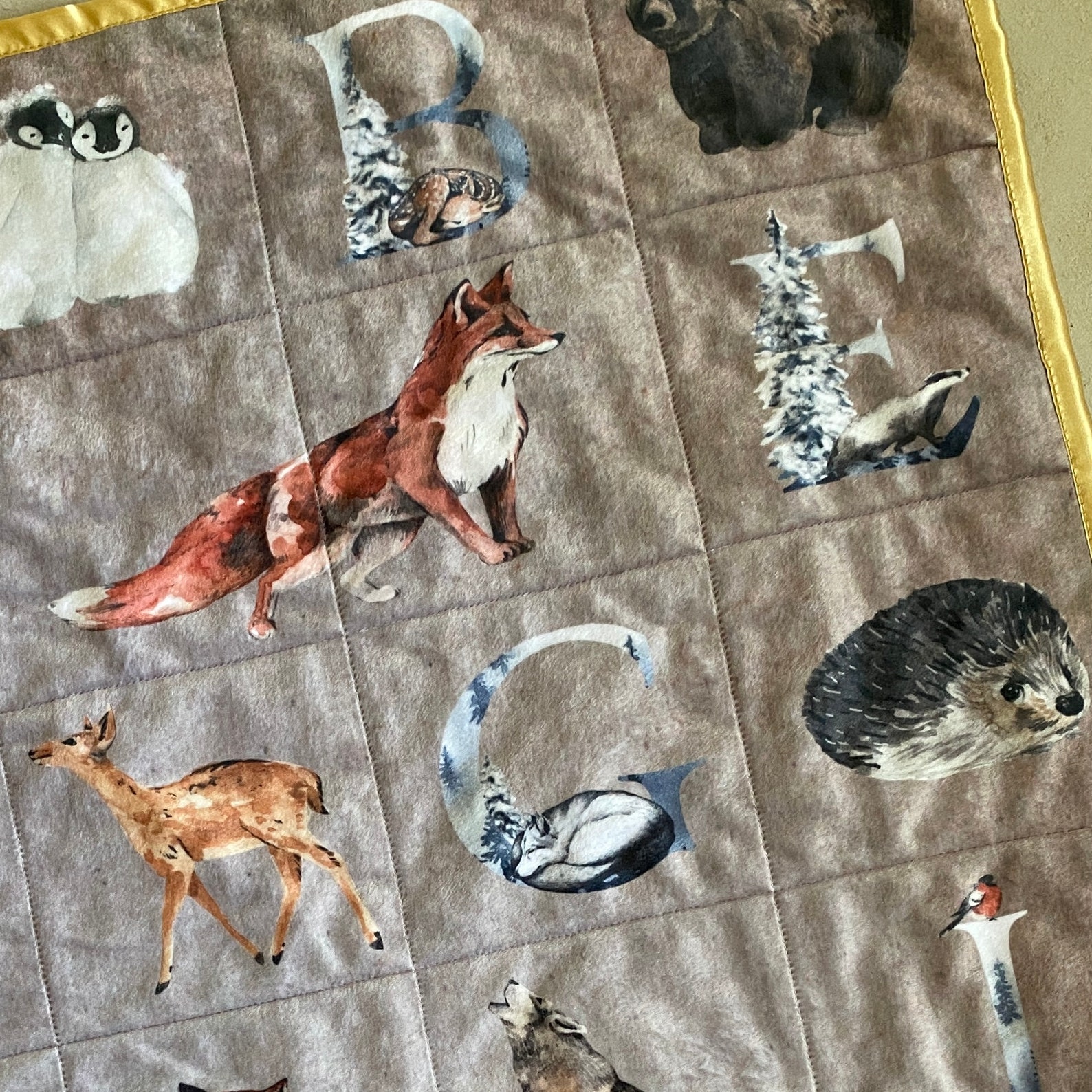 Winter Forest Woodland Animals Baby Quilt Enchanted Forest | Etsy