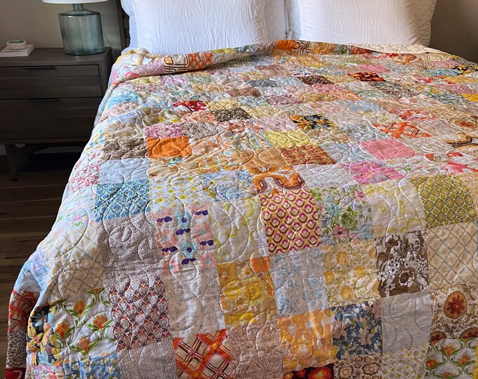 King, Queen, Full and Twin Handmade Vintage Patchwork Whole Cloth Quilt ...