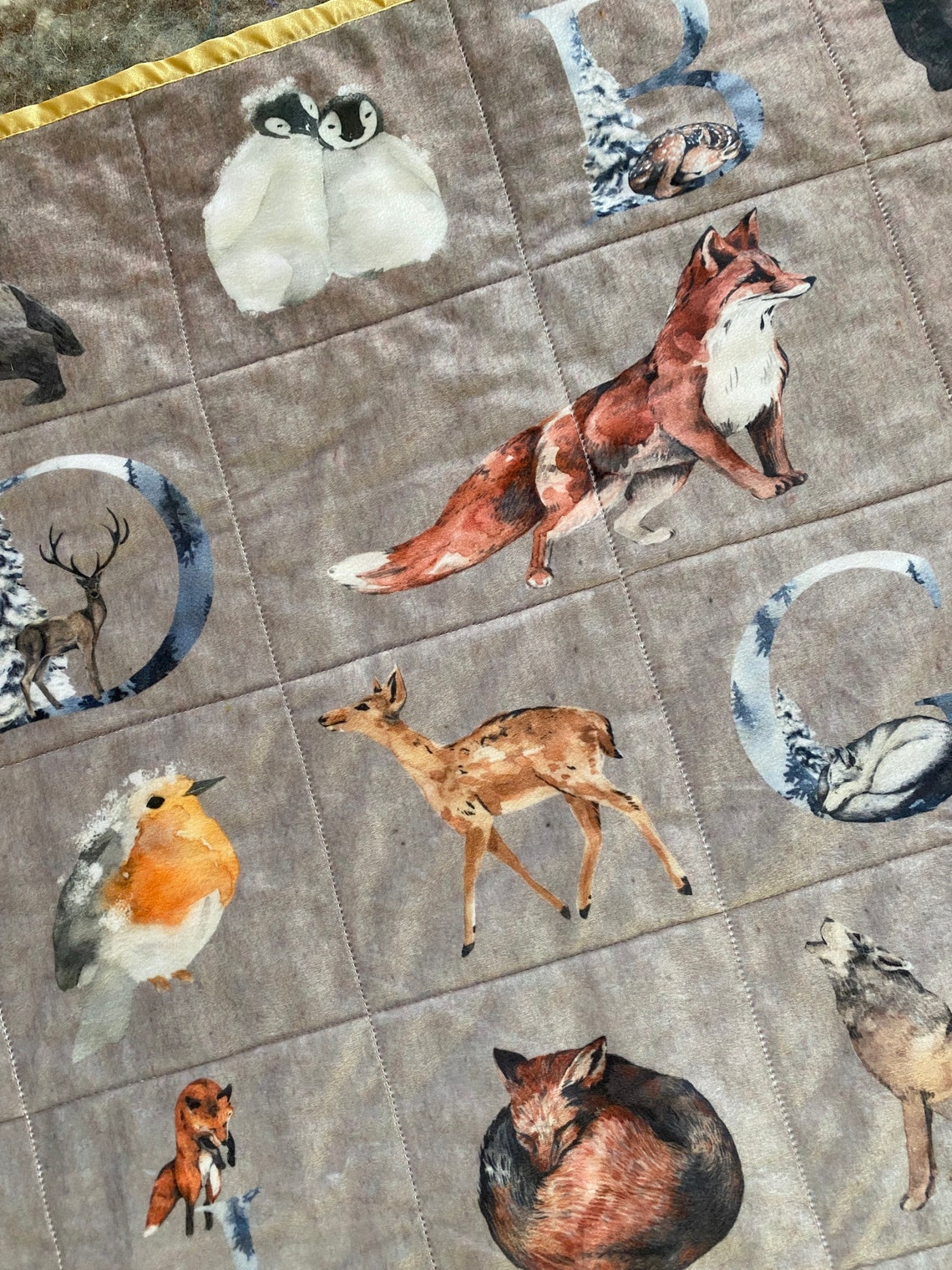 Winter Forest Woodland Animals Baby Quilt Enchanted Forest | Etsy