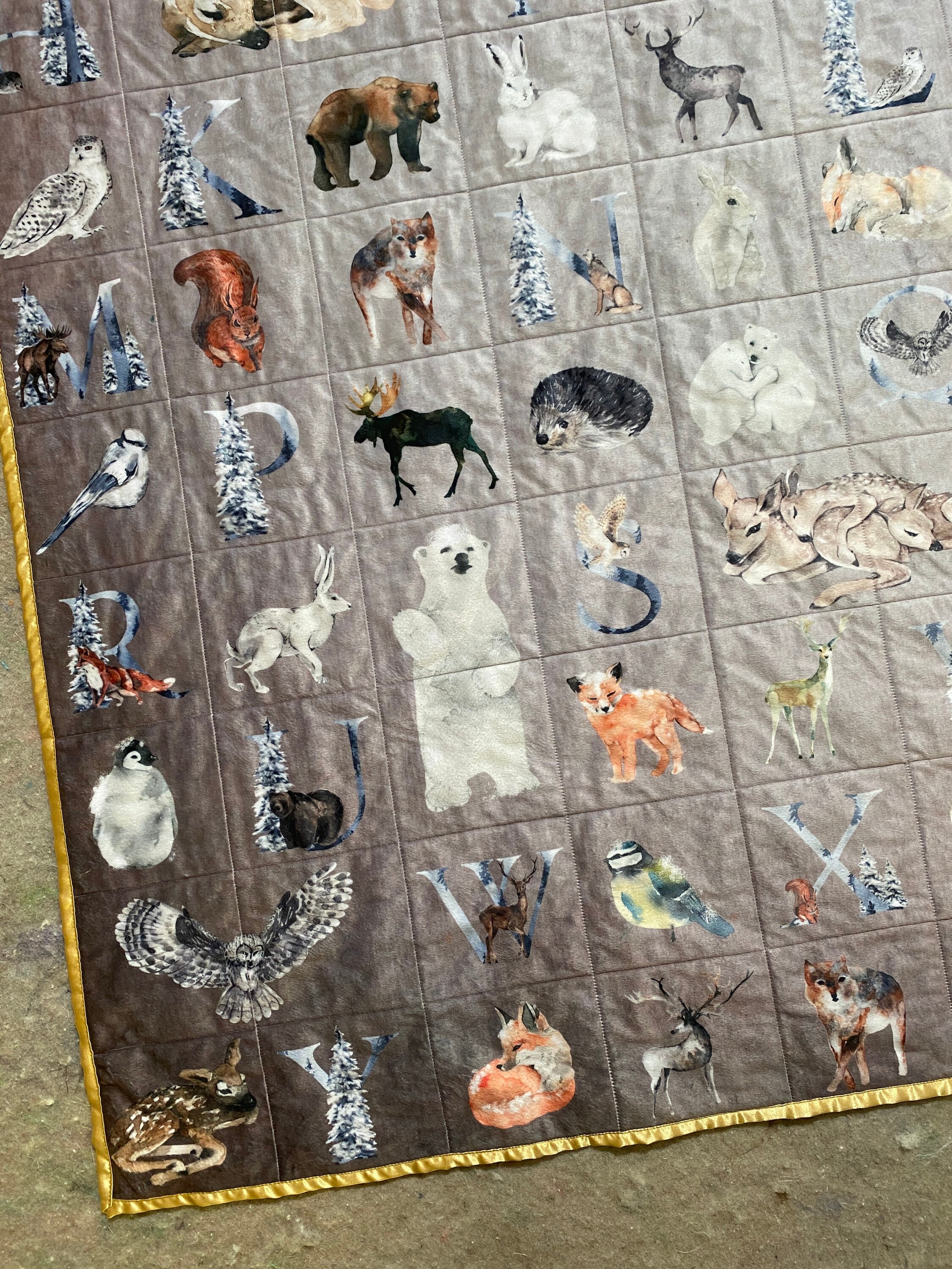 Winter Forest Woodland Animals Baby Quilt Enchanted Forest | Etsy