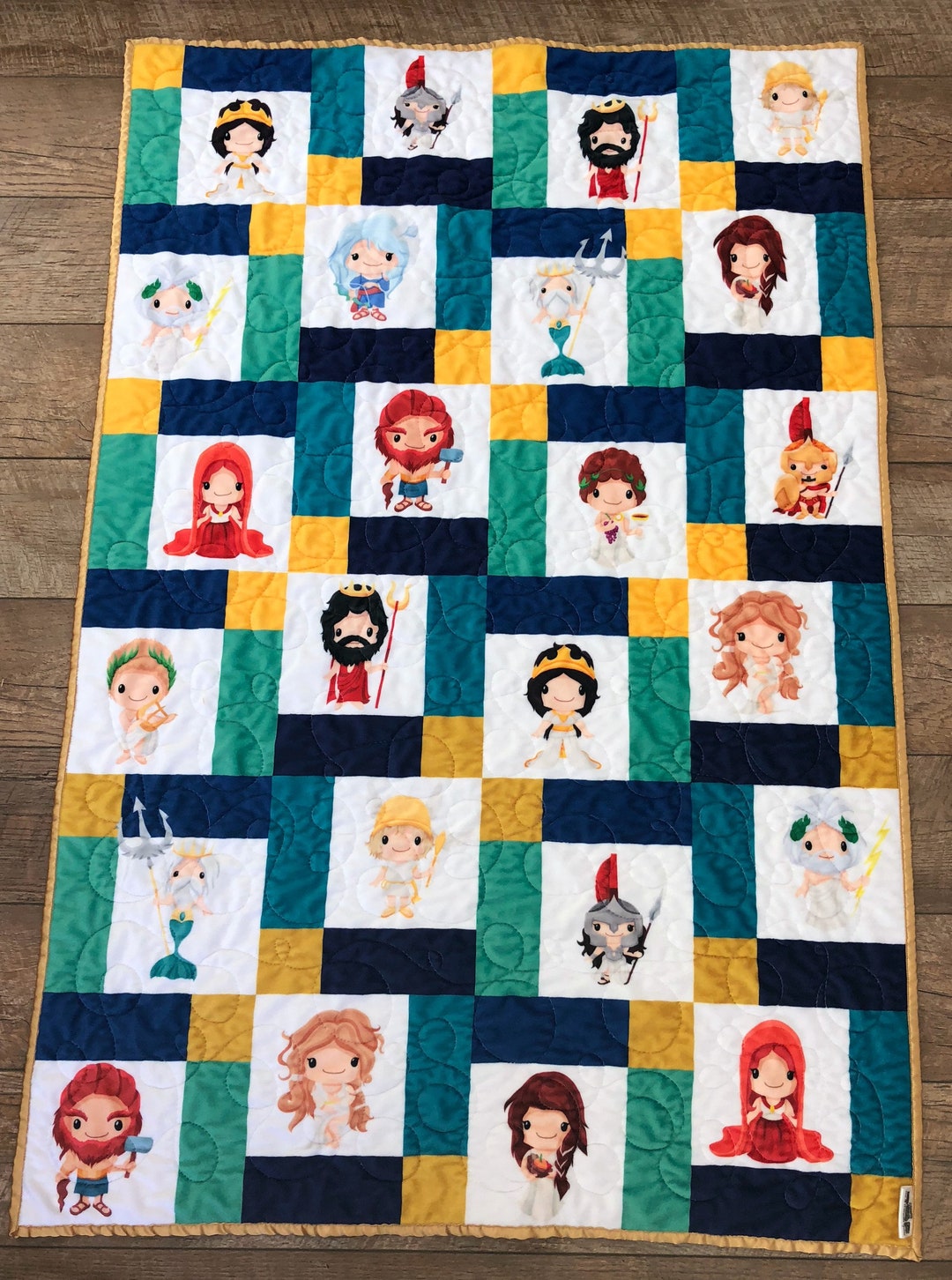 Handmade Greek Mythology Baby Quilt Roman Myth Greek - Etsy