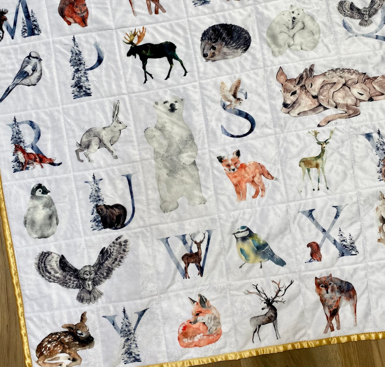 Winter Forest Woodland Animals Baby Quilt Enchanted Forest - Etsy