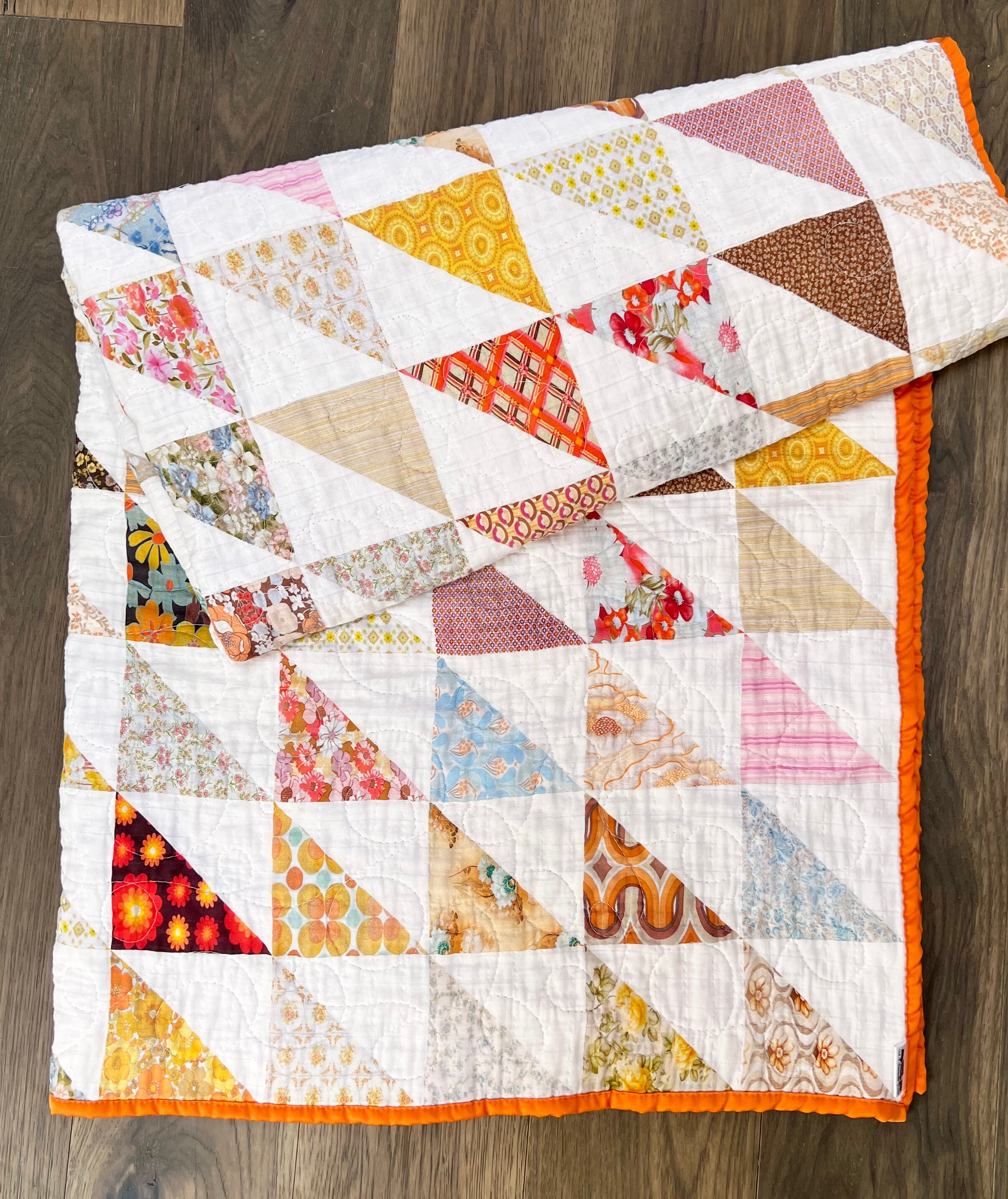 Handmade Vintage Half-square Triangles Quilt Midcentury - Etsy Canada