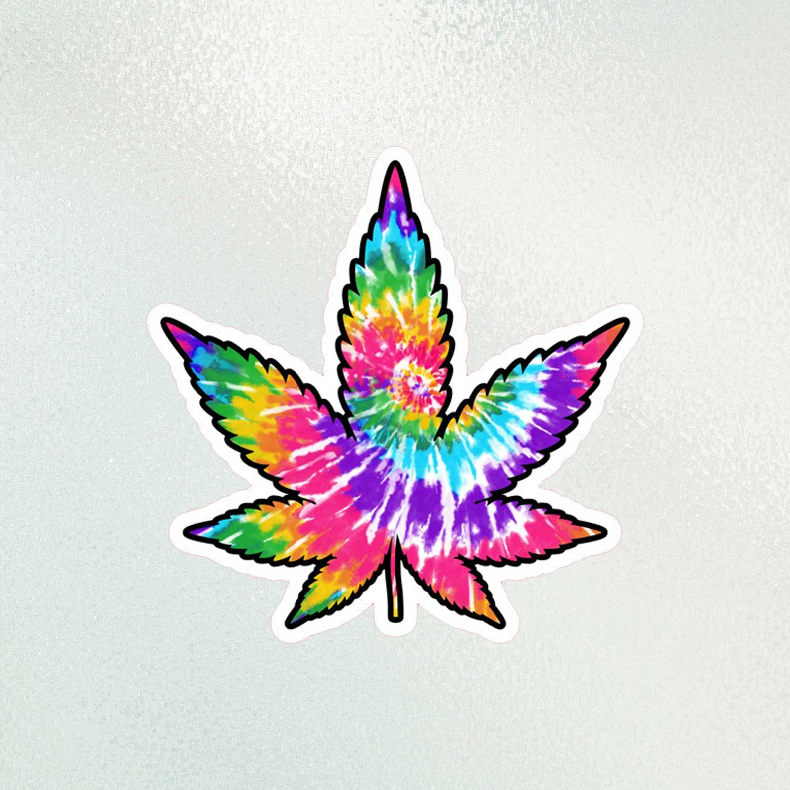 Tie Dye Pot Leaf Sticker Marijuana Sticker Waterproof | Etsy