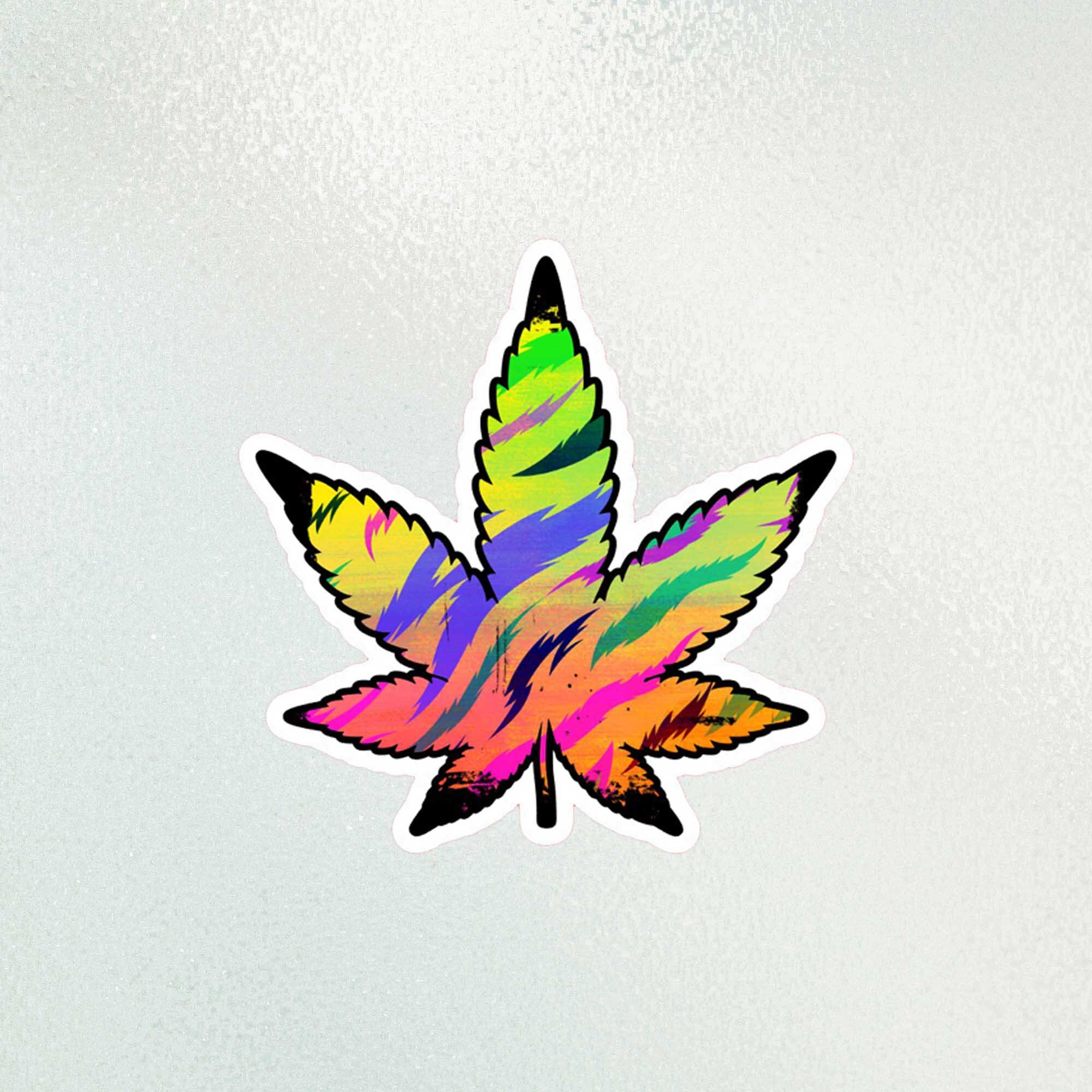 Kawaii Stoner Cute Weed 420 Rainbow Pot Leaf Sticker Car Waterproof Vinyl Decal For Laptop Water ...