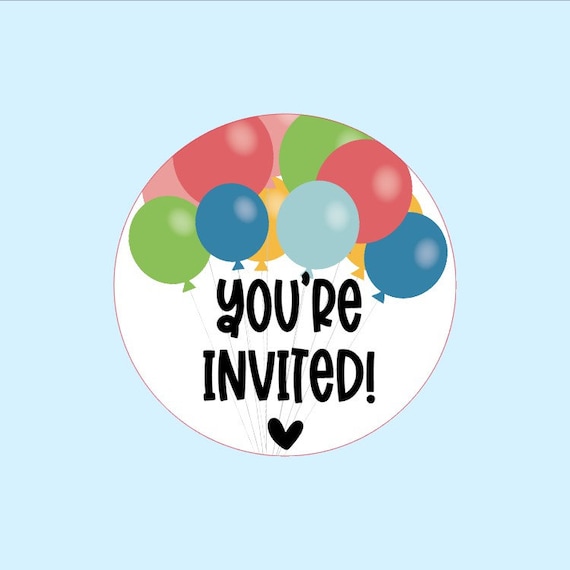You're Invited Stickers Party Stickers Birthday - Etsy