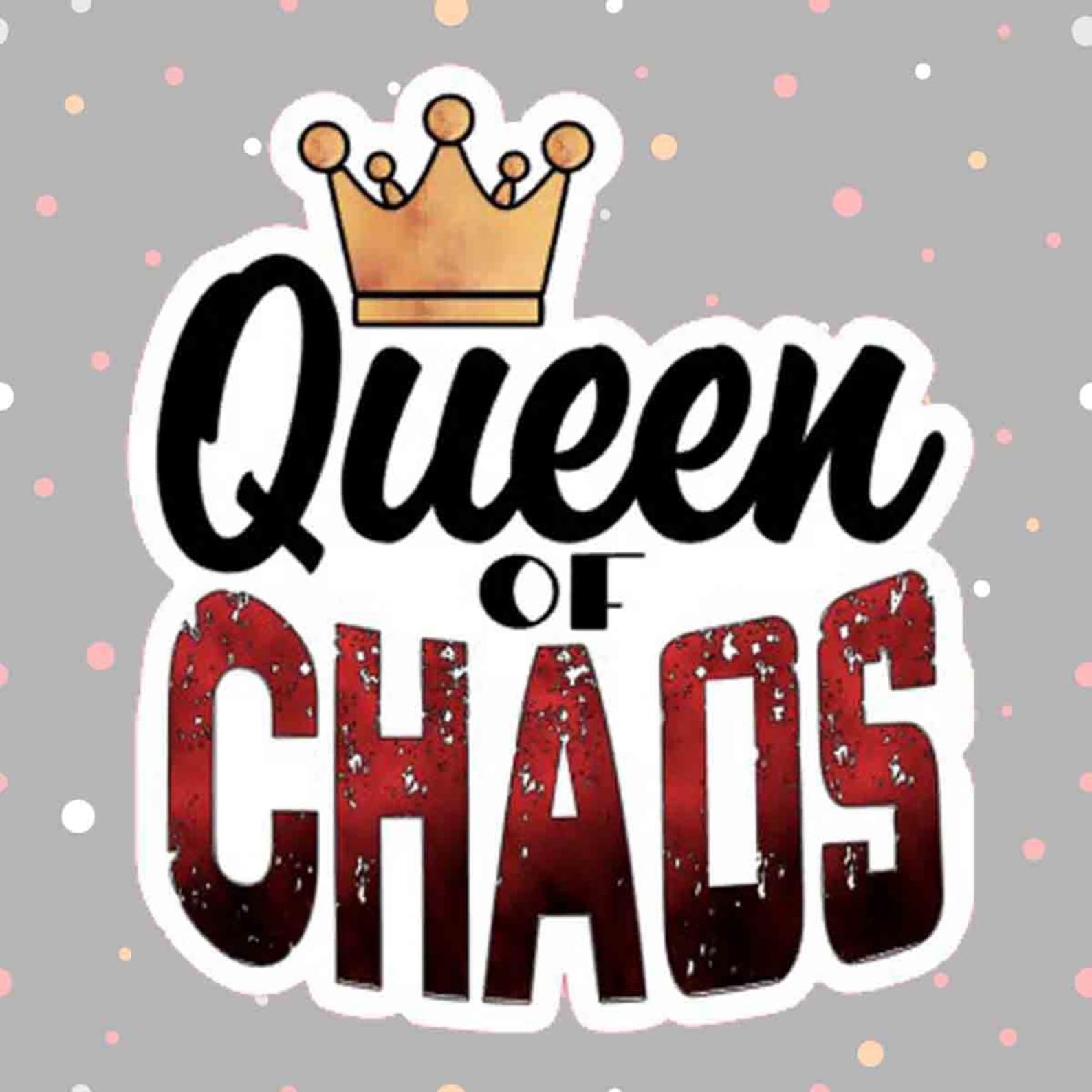 Queen of Chaos Sticker Word Stickers Laptop Vinyl Stickers | Etsy
