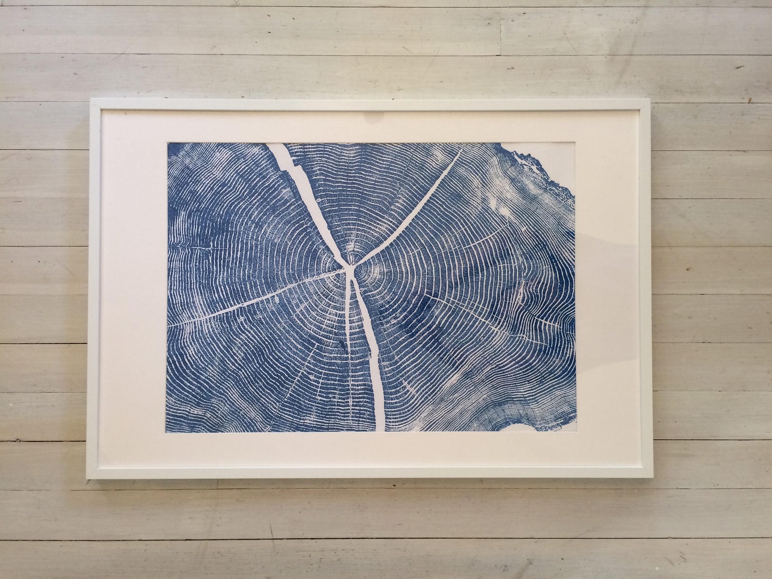 Blue Tree Ring Art Blue Tree Ring Print Fixer Upper Art | Etsy