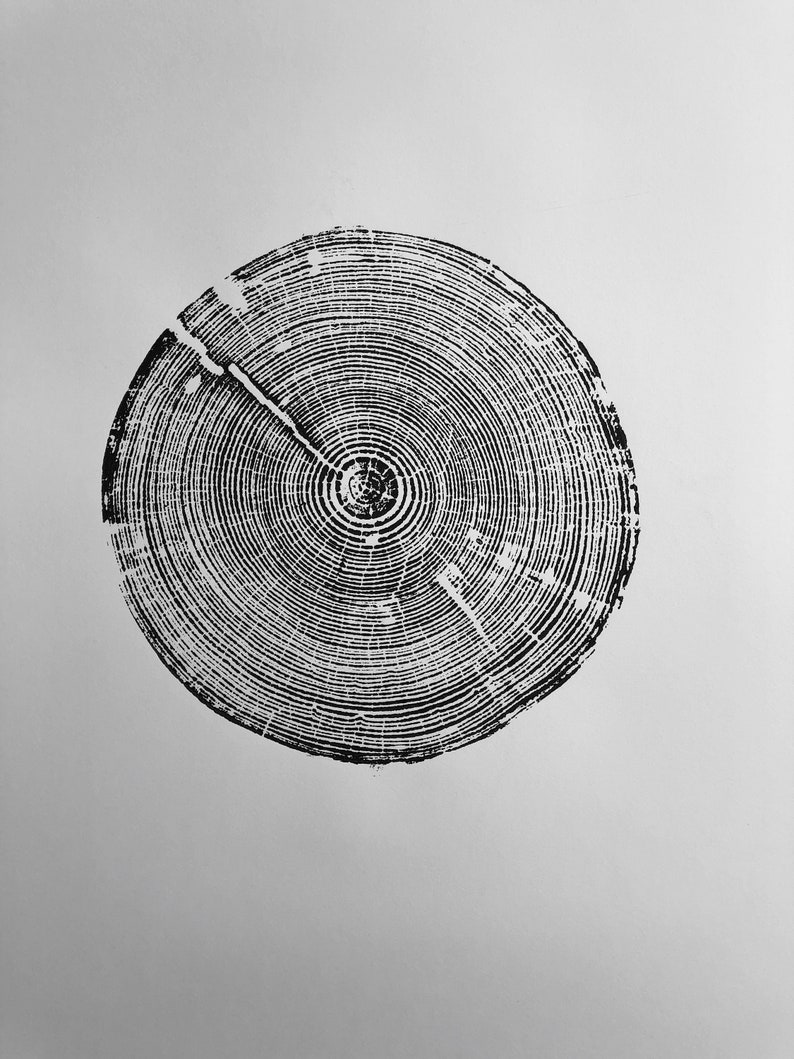 Alabama Tree Ring Print Alabama Art Print Made by Hand From - Etsy