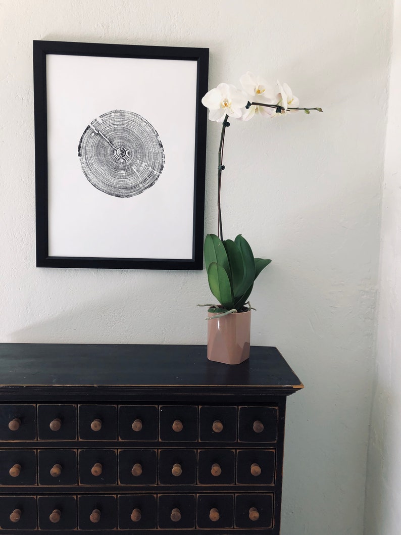 Alabama Tree Ring Print Alabama Art Print Made by Hand From - Etsy