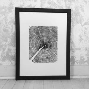 Oak Tree Art Print, Oak Wood Print, Original Woodcut, Botanical Tree ...