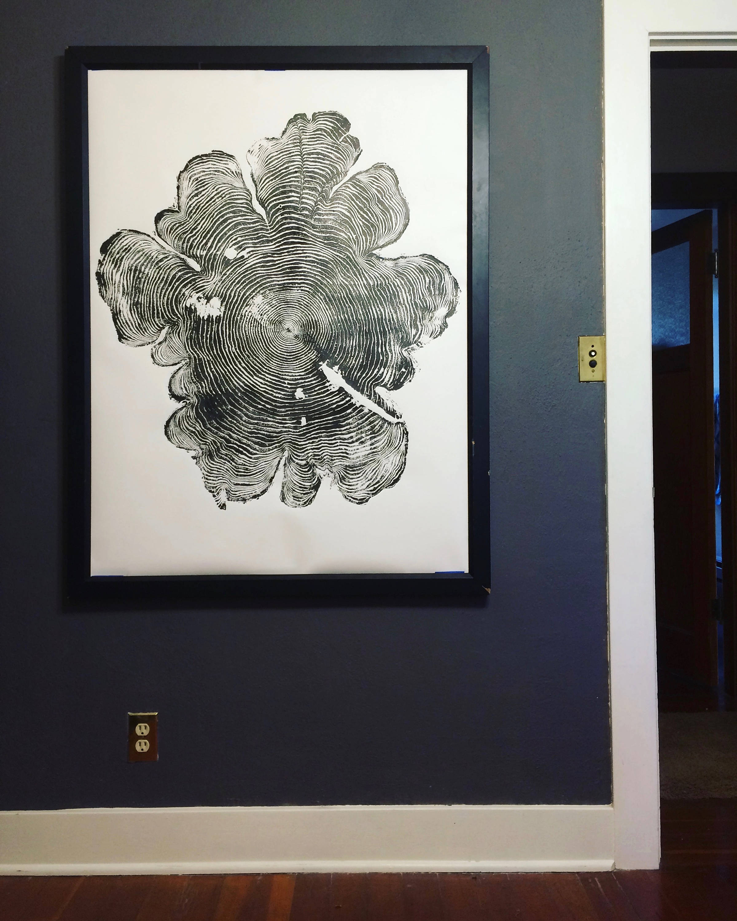 Western Red Cedar tree ring art, Huge Tree ring print, Woodcut, Oregon ...