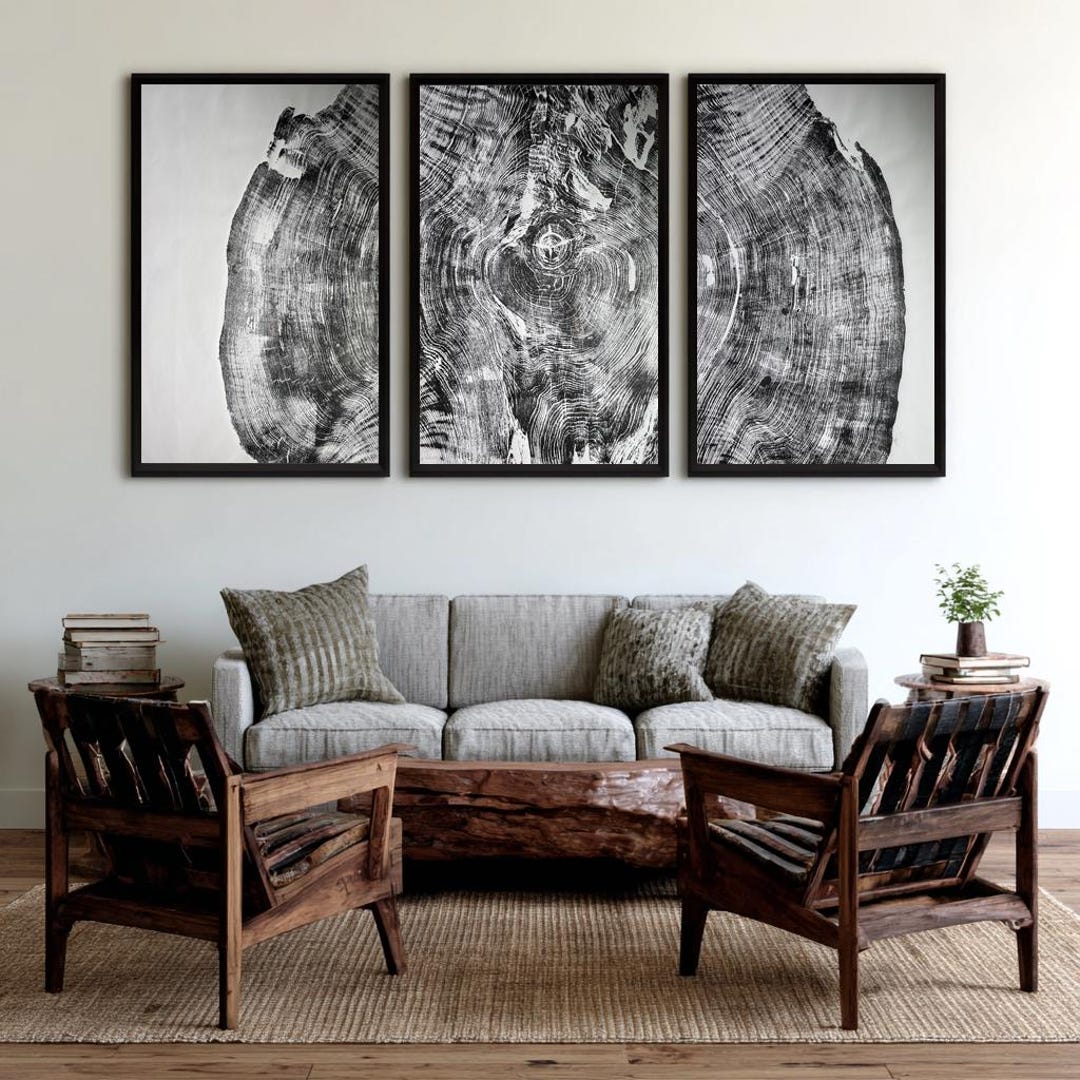Handmade Redwood Triptych • Forestpunk Wall Art • Tree Ring Fine Art ...