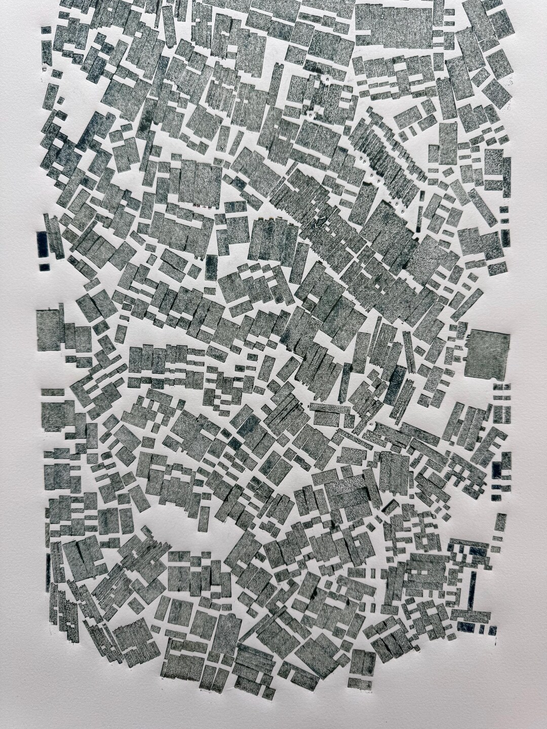 Making Sense of a Mess, Abstract Monotype Print, Letter Type Blocks ...