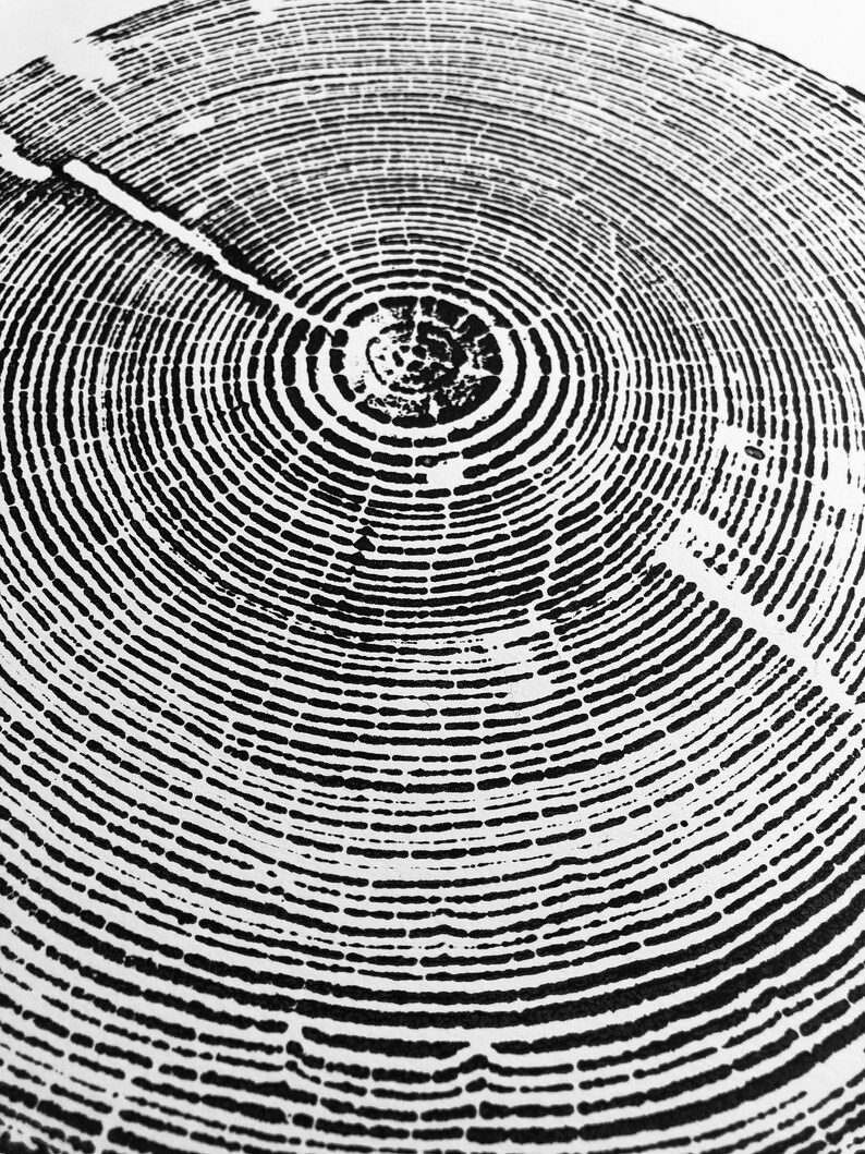 Alabama Tree Ring Print Alabama Art Print Made by Hand From - Etsy