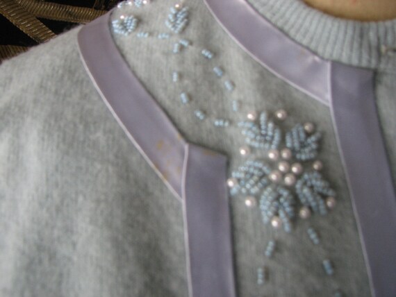 1950s cardigan - Vintage Pin-up Cardigan - Beaded - F… - Gem