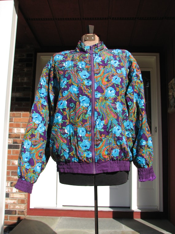 1980s Vintage Light Jacket - Turquoise Jacket - Silk… - Gem