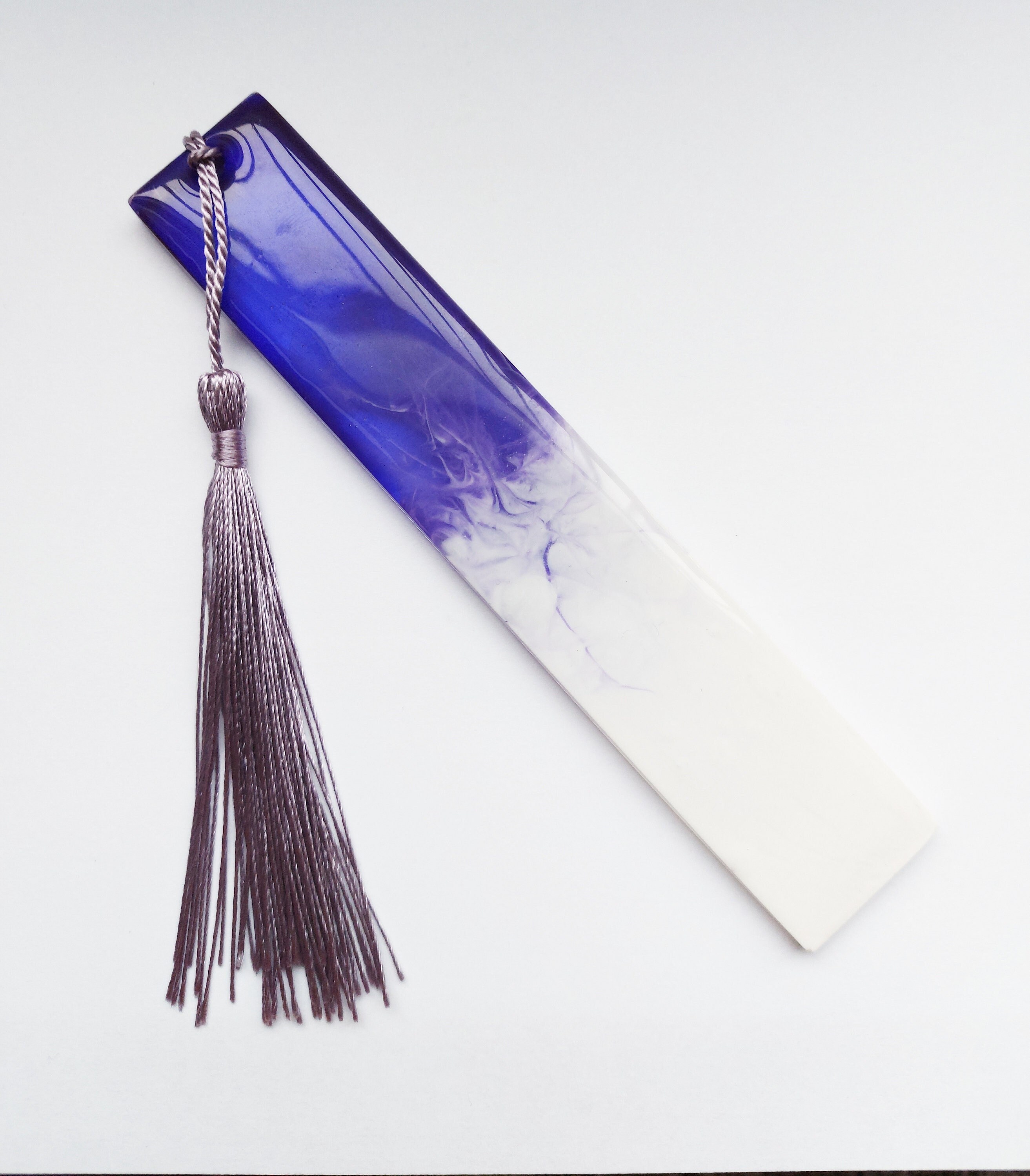 Electric Blue & White Bookmark With Tassel, Cracked Lightning Effect ...