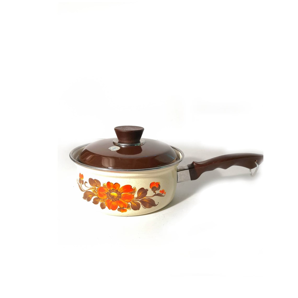 Vintage Moneta Enamelware Cookware Pot with Lid Italy Orange | Etsy