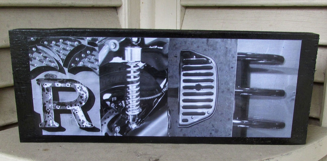 Motorcycle Art, Harley Words, Motorcycle Gift, Letter Art on Wood ...