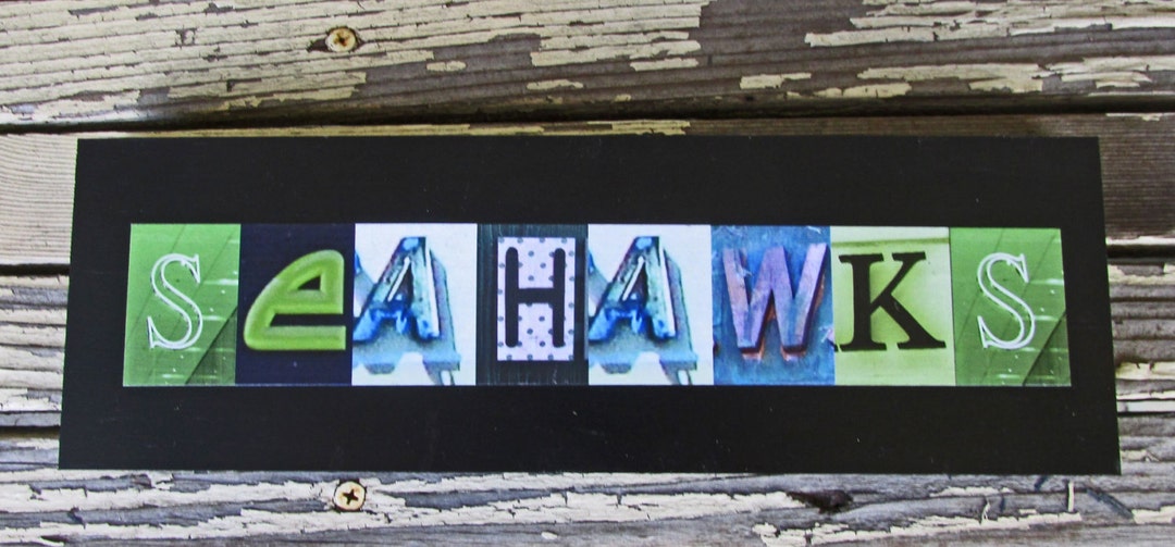 Seattle Seahawks Football Superbowl Sign Blue and Green, Photo Letter ...