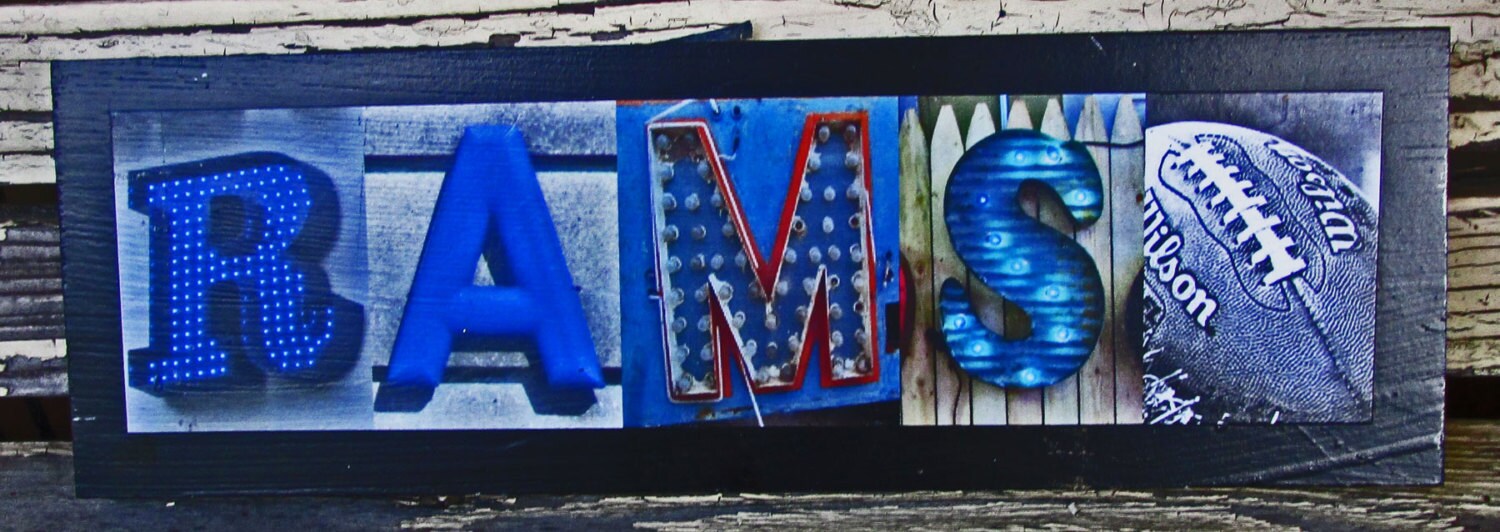 Rams Football Team, Sport Sign, Photo Letter Art Alphabet Art - Etsy