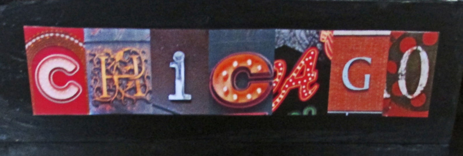CHICAGO sign color Photo Letter Art on Wood alphabet photo | Etsy