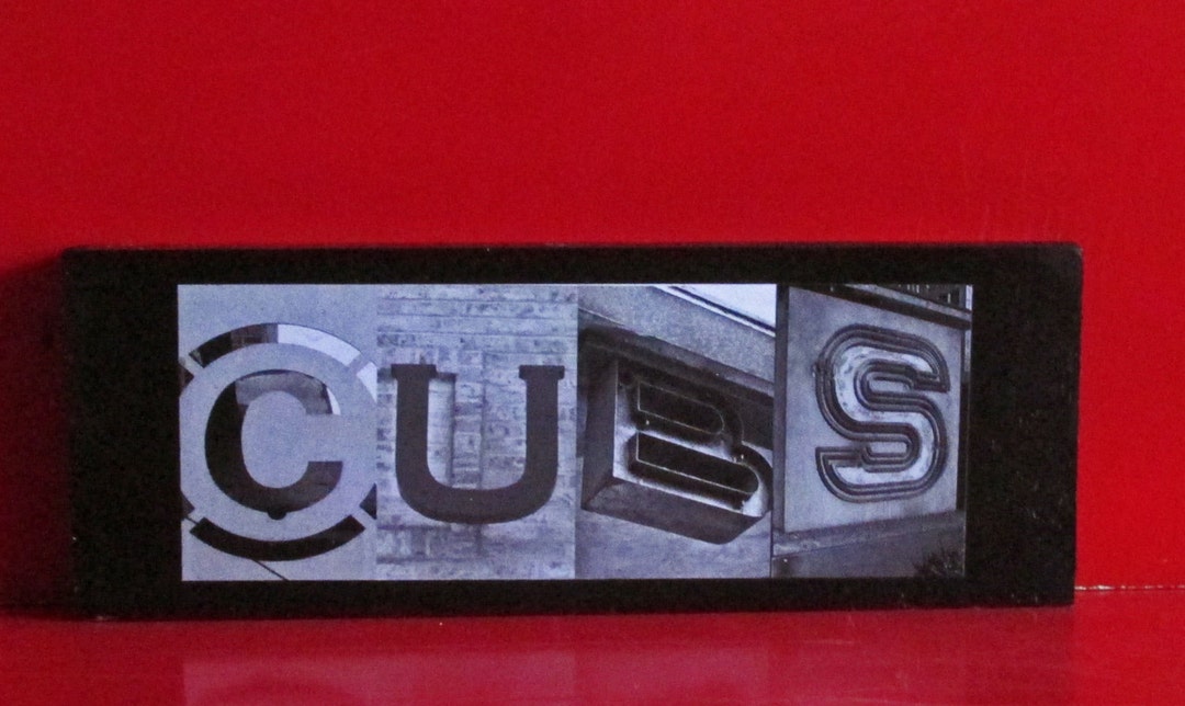 CUBS Chicago Sports Team Photo Letter Art on Wood Art Letters - Etsy