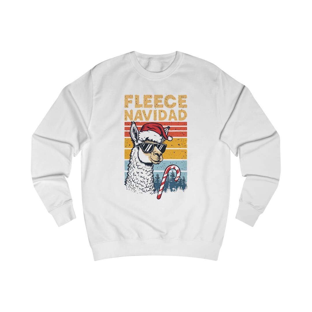Llama Christmas Sweatshirt, Funny Fleece Navidad Holiday Jumper, Winter ...