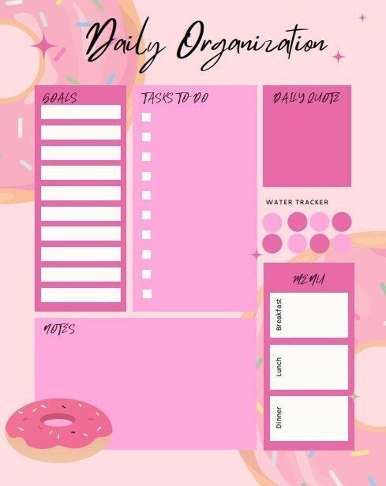 Donut Themed 2023 Planner Printable - Etsy
