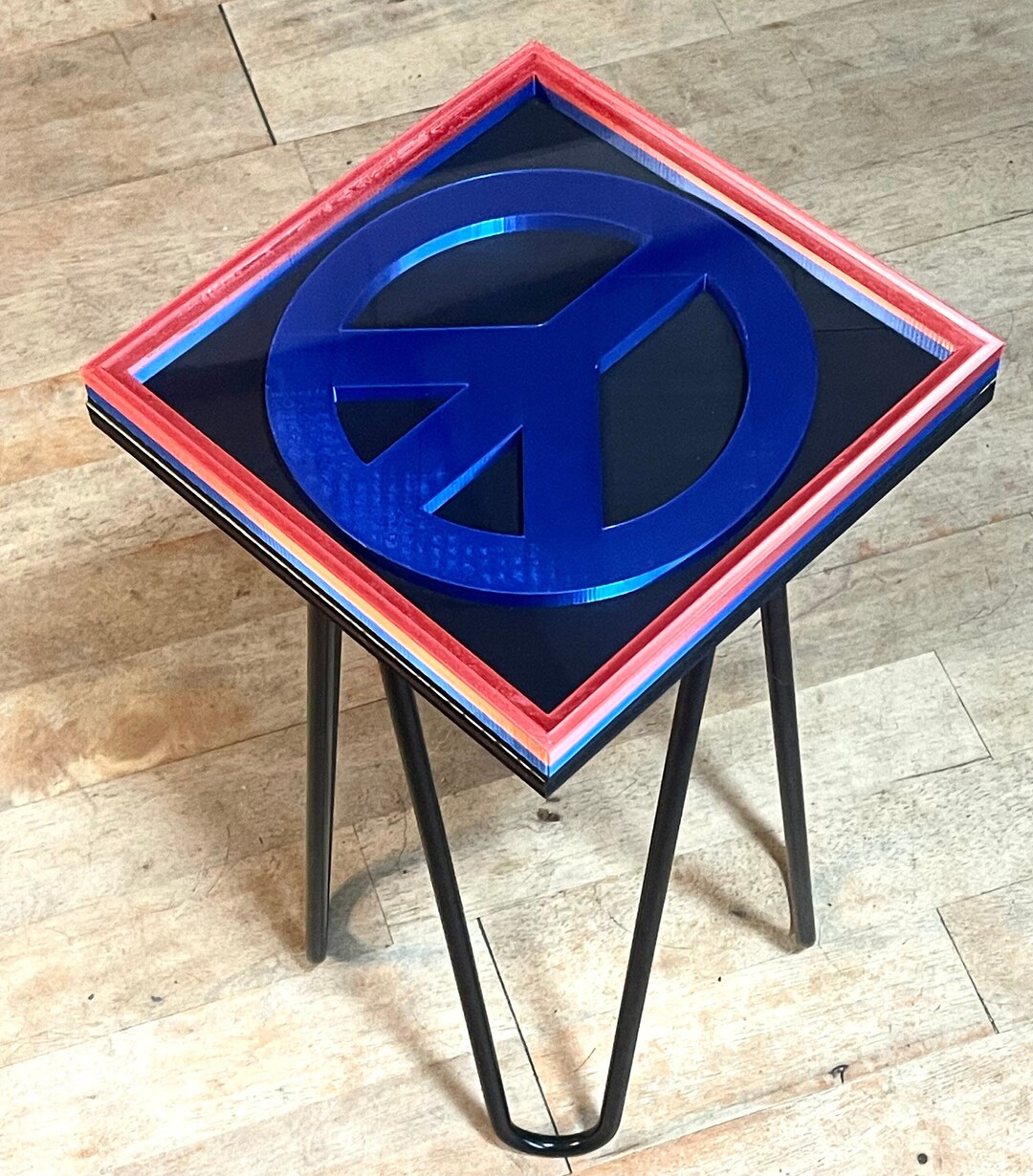 Custom Groovy Peace Table! Different Legs Available- Hippie Sixties 60s ...