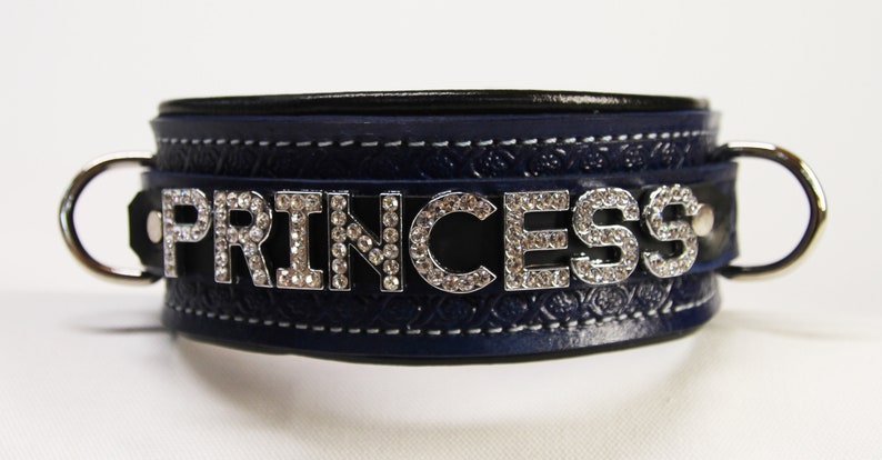 Leather Princess Slave Collar Custom Word/name Hand Stamped - Etsy