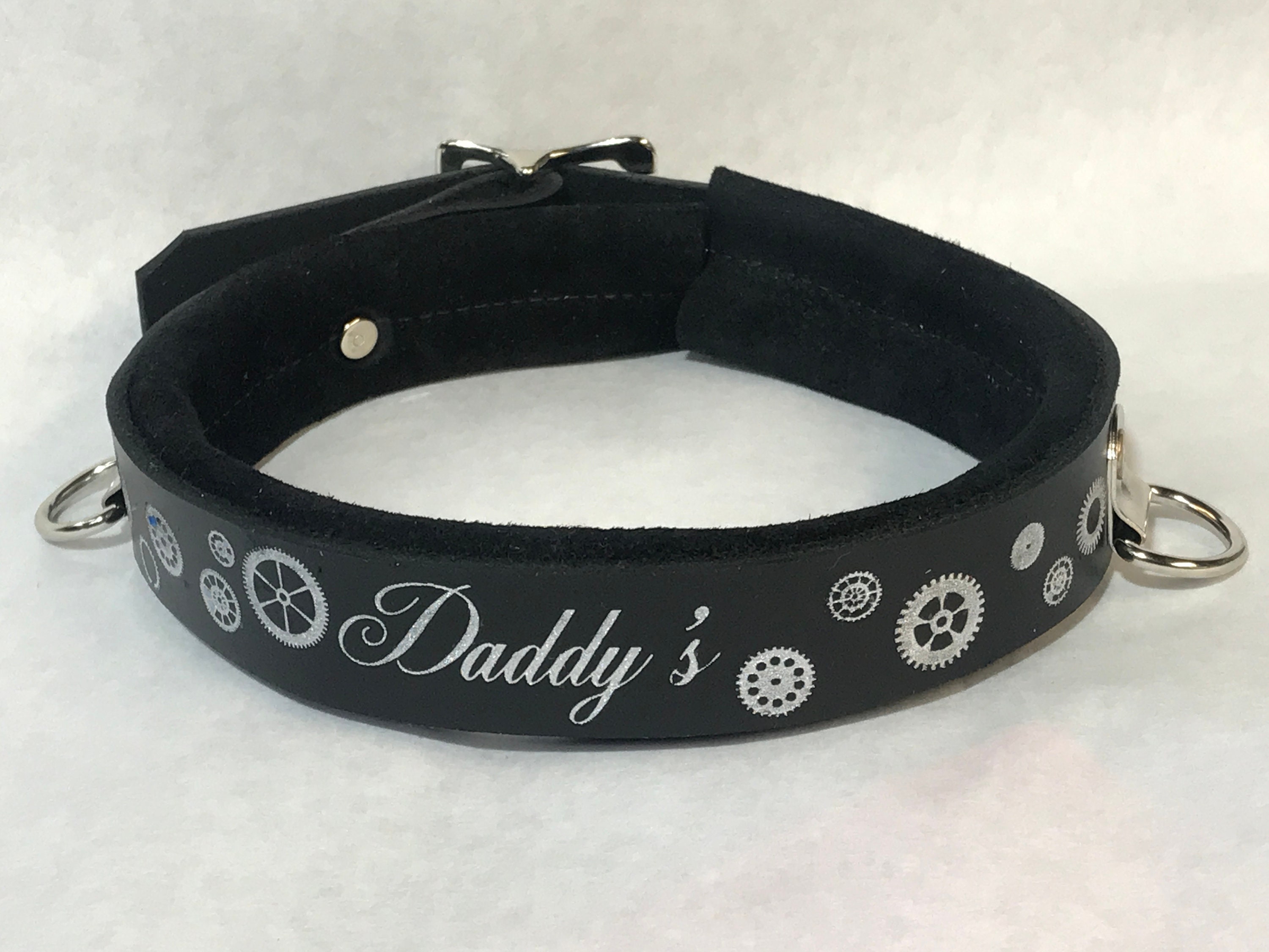 Steampunk Design Lockable Leather Collar Any Words Custom - Etsy Australia