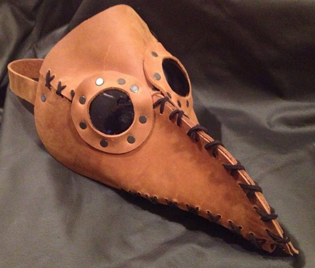 Hand Stitched Leather Plague Doctor Mask Steampunk Halloween Costume ...