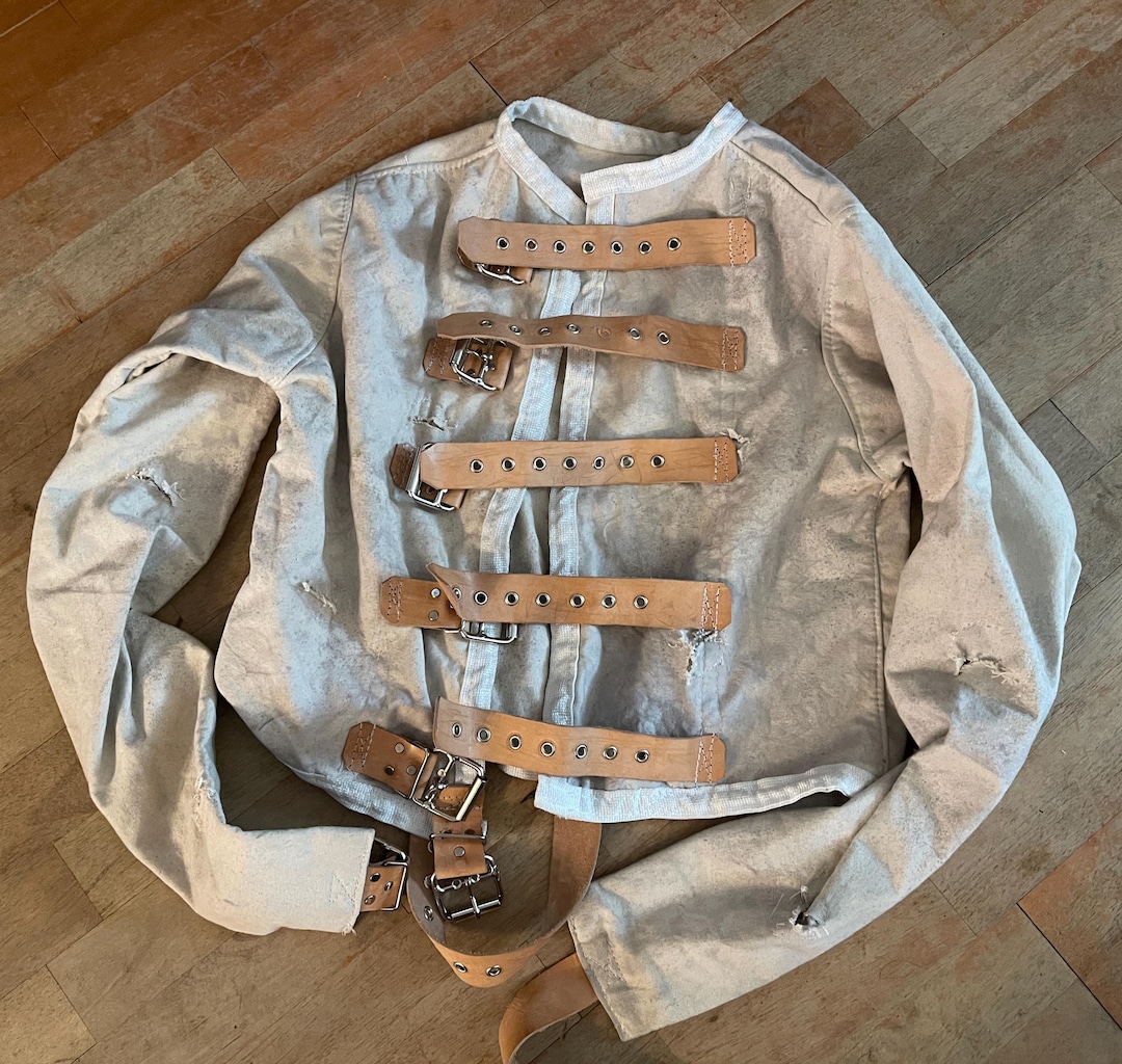 Large Distressed Straitjacket Straight Jacket Halloween Costume ...
