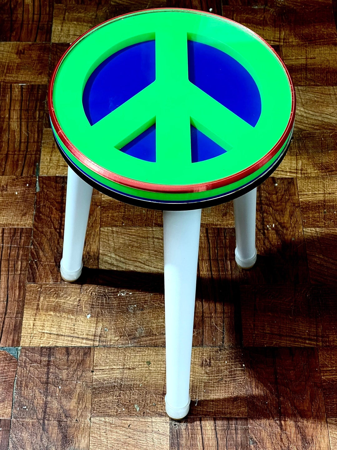 Round Custom Peace Table! Different Legs Available- Hippie Sixties 60s ...
