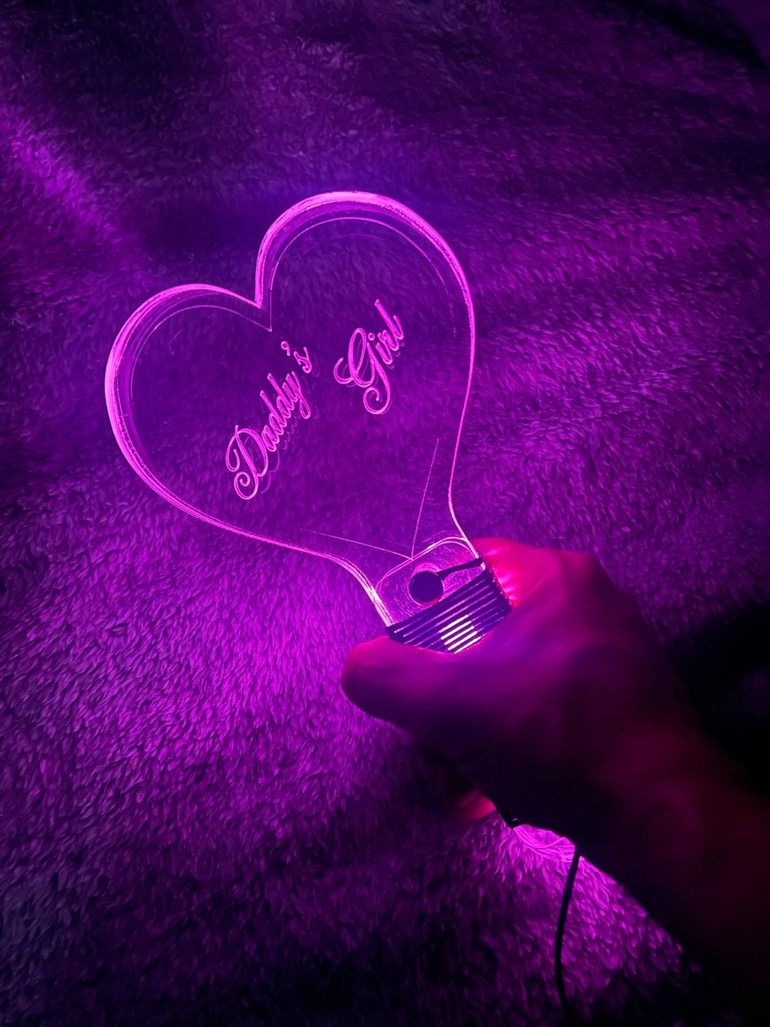 Heart Shaped Custom Engraved Light up Spanking Paddle Thick Acrylic ...