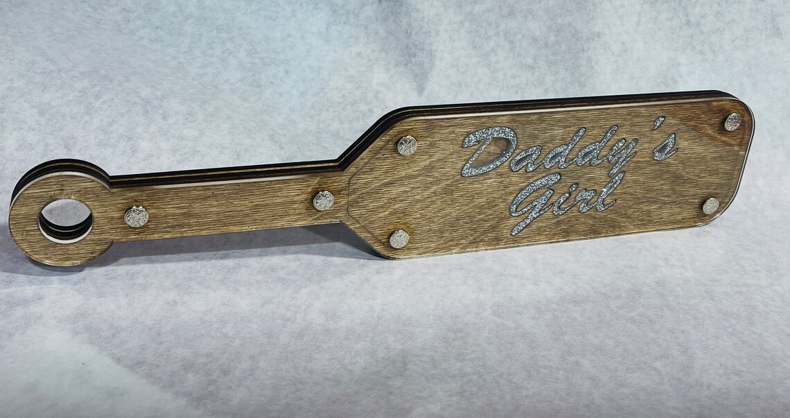 Daddys Girl Glitter Acrylic Inlay Wood Spanking Paddle Etsy