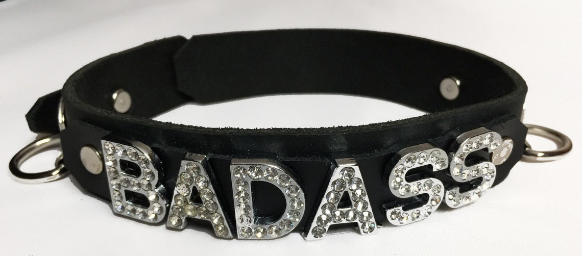 Lockable Leather Collar Custom Any Word Lots of Colors to | Etsy