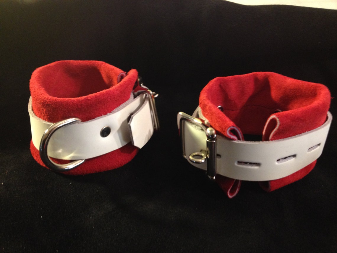 Leather Locking Cuff Restraint Set 5 Piece Suede Wrist | Etsy