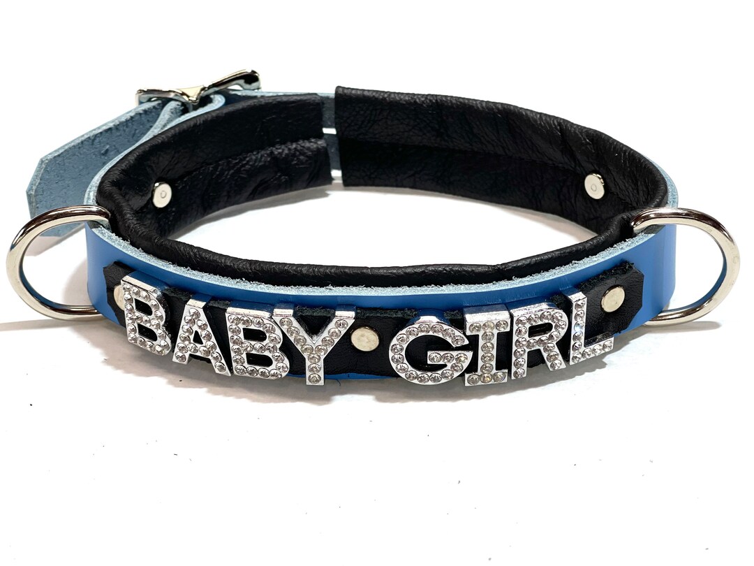 Lockable Custom Leather Collar Any Word Choose Letter Style and Collar ...