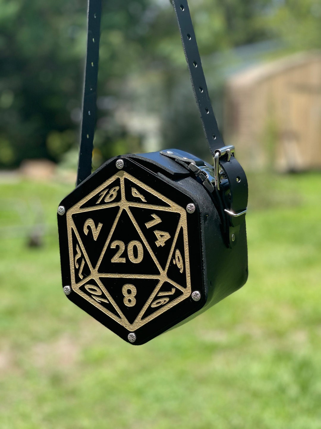 Personalized D20 Leather/acrylic Gamer Bag Purse Shoulder Bag Die Dice ...