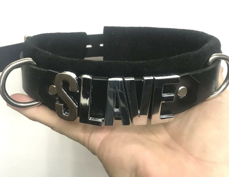 Leather Lockable Collar Any Word W/personally Engraved Wood - Etsy