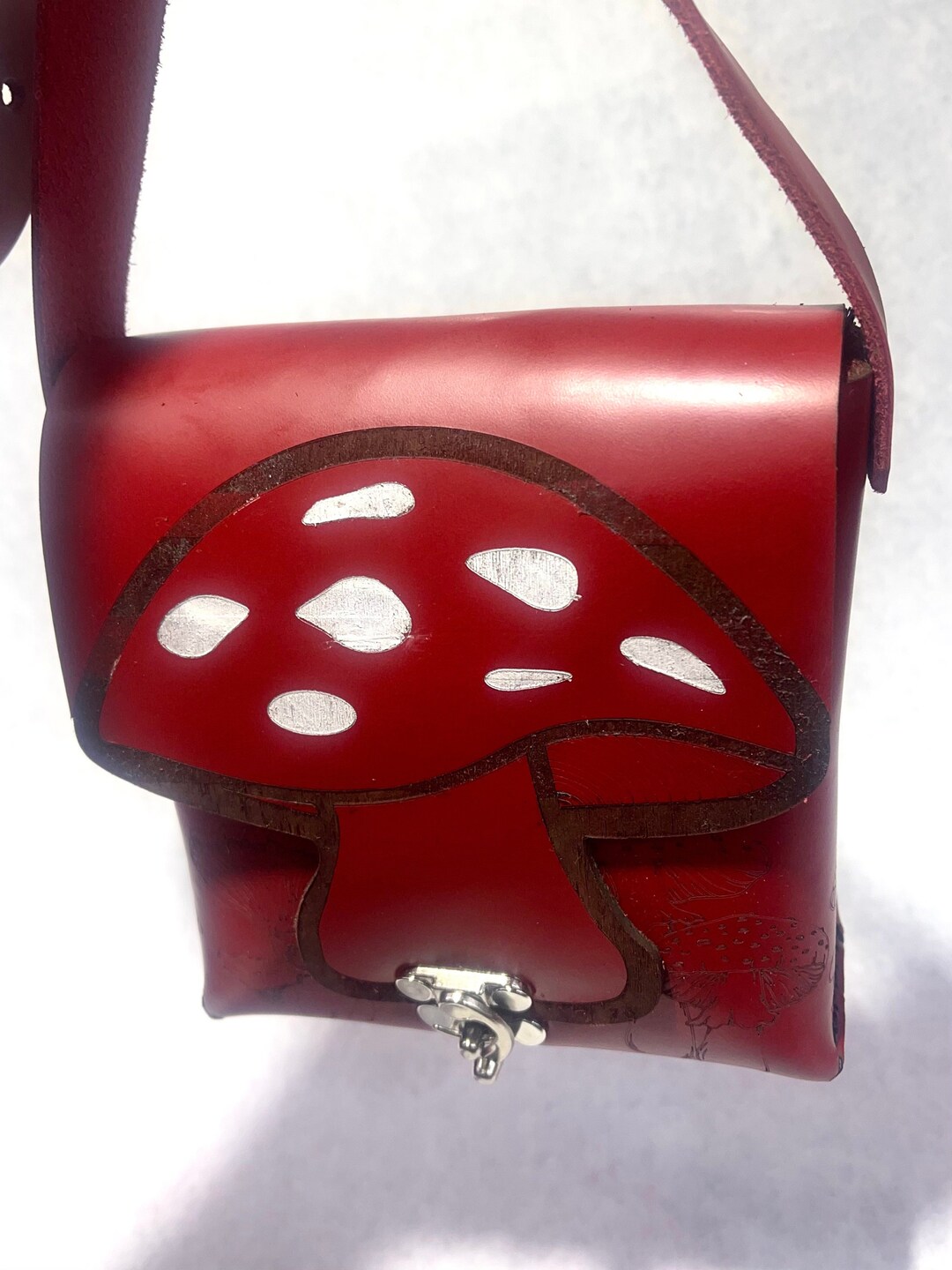 Personalized Leather Magic Mushroom Bag Case Shoulder Bag Purse Gamer ...