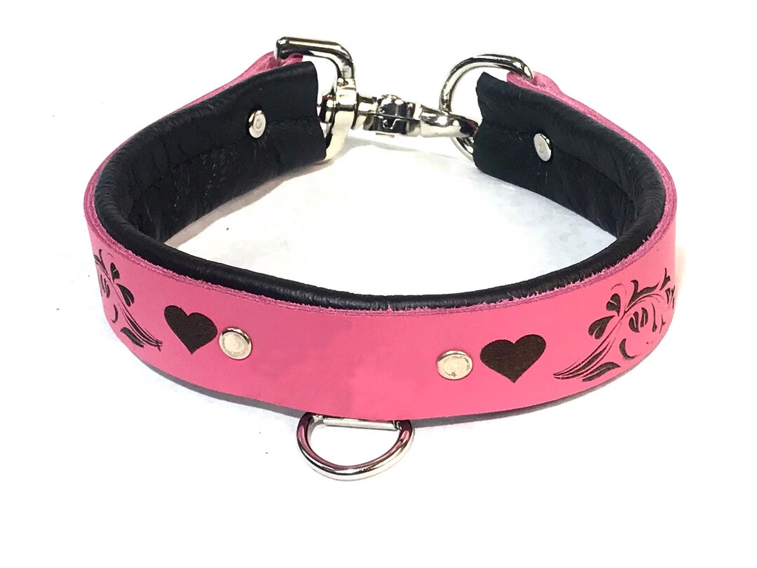Personally Engraved Leather Choker 1" Wide - Choose Word-- Floral ...